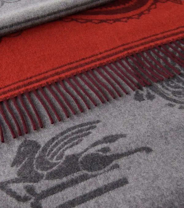 Etro Paisley Wool And Cashmere Blanket - Grey