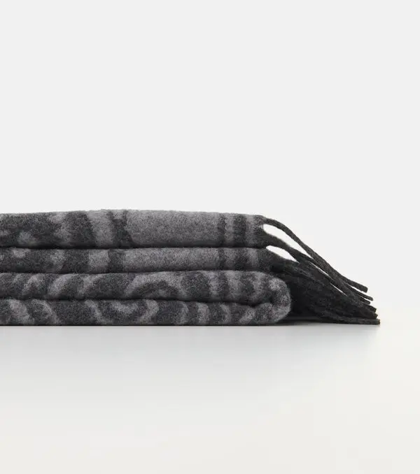 Etro Paisley Wool And Cashmere Blanket - Grey