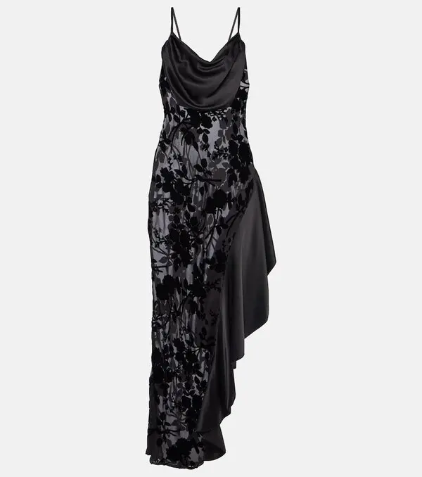 RODARTE Asymmetrical Bias Slip Dress - Black