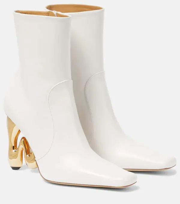 JW Anderson Bubble Leather Ankle Boots - White