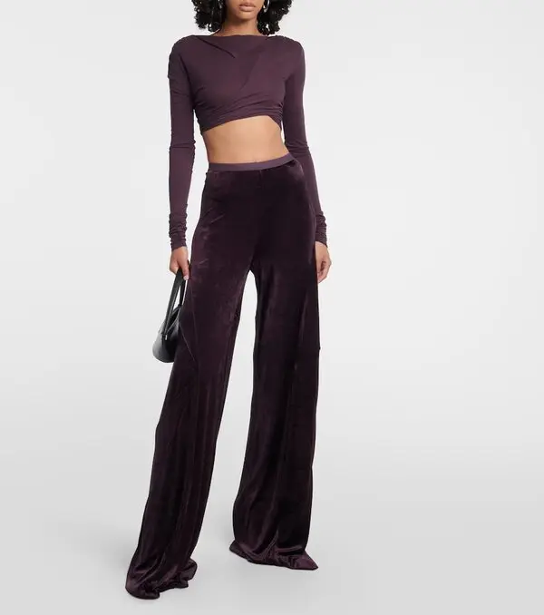 Rick Owens Velvet Wide-leg Trousers
