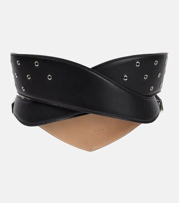 Alaïa Perforated Leather Belt - Black
