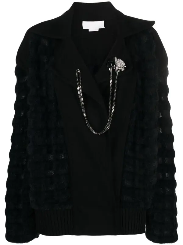 GENNY Brooch-detail Wool Jacket