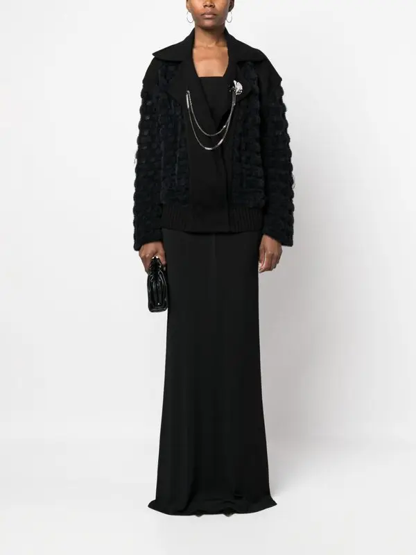 GENNY Brooch-detail Wool Jacket