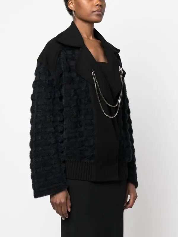 GENNY Brooch-detail Wool Jacket