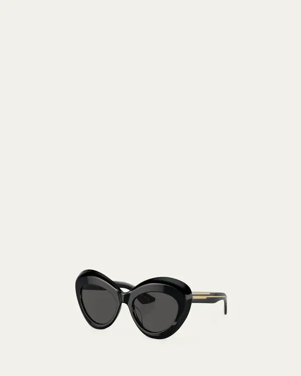 KHAITE X OLIVER PEOPLES Bold Acetate Oval Sunglasses - Black