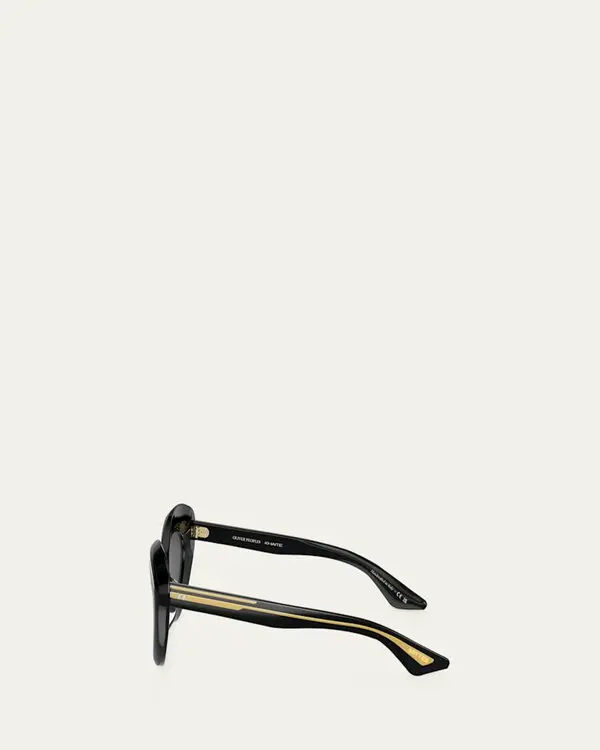 KHAITE X OLIVER PEOPLES Bold Acetate Oval Sunglasses - Black