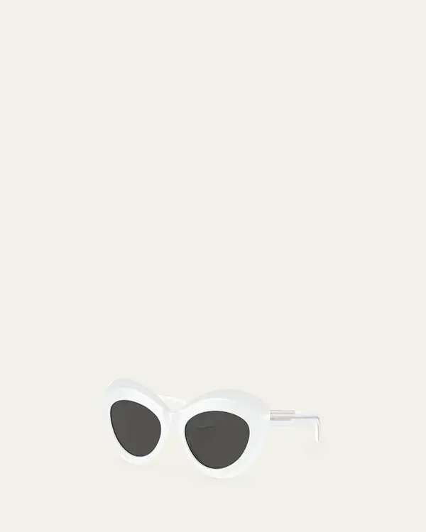 KHAITE X OLIVER PEOPLES Bold Acetate Oval Sunglasses - White