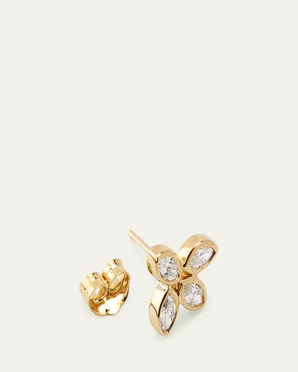 SYDNEY EVAN 14k Yellow Diamond Flower Stud Earring