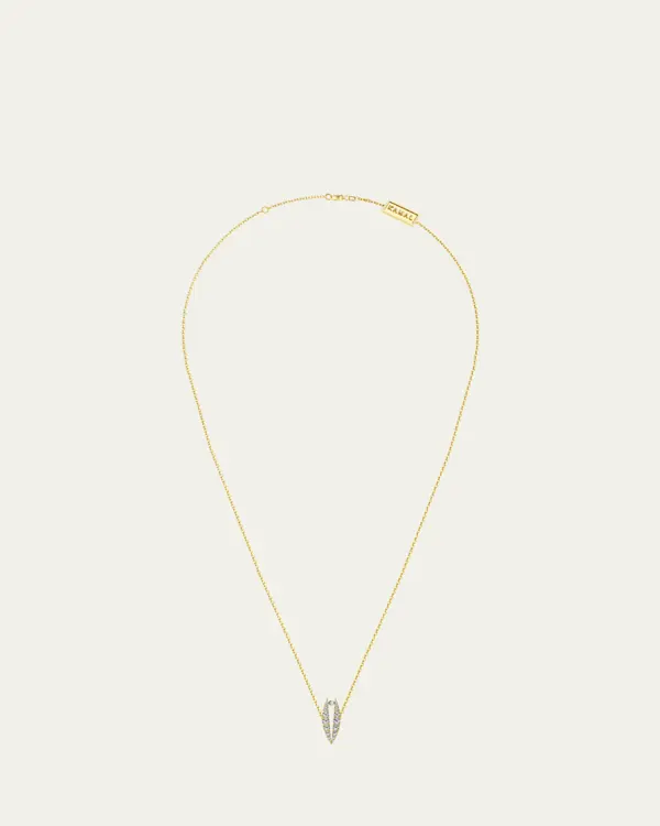 KAMAL Diamond Pave Lotus Pearl Pendant Necklace - Gold