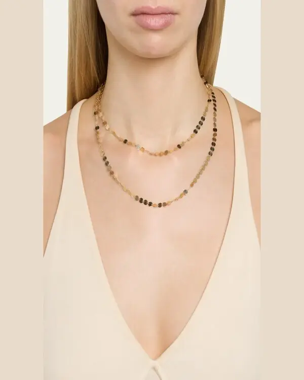Lana Jewelry 14k Laser Disc Duo Chain Necklace