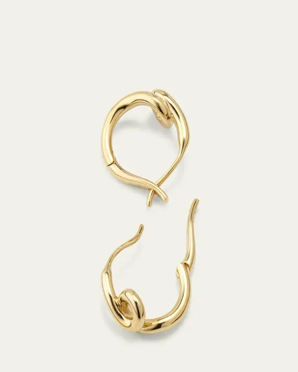 Bea Bongiasca Single Wave Hoop Earrings In 9k Yellow