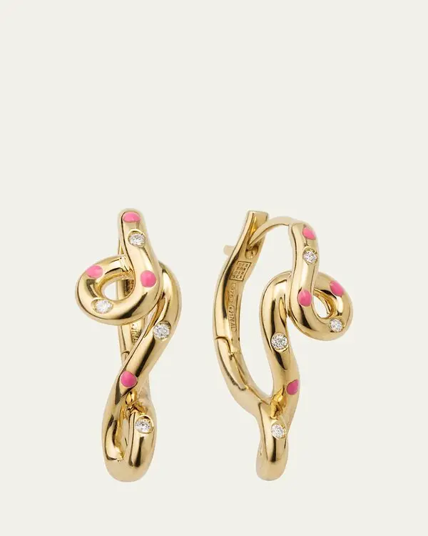 Bea Bongiasca Margherita 9k Yellow Gold & Enamel Earrings
