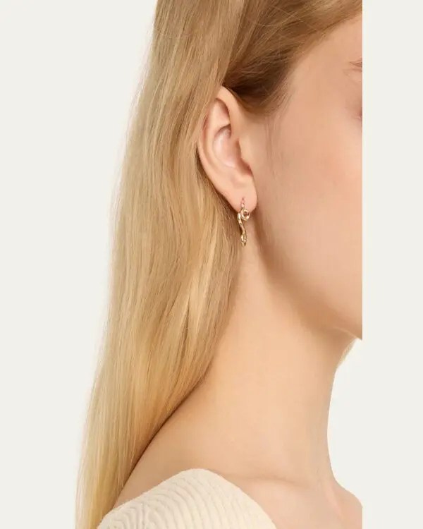 Bea Bongiasca Margherita 9k Yellow Gold & Enamel Earrings