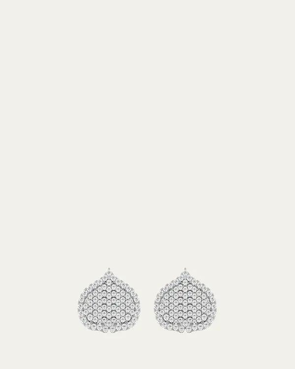 KAMAL Eye Adore Stud Earrings, 15mm - White Gold
