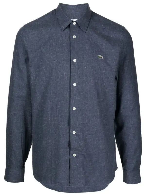 Lacoste Logo-patch Long-sleeve Chambray Shirt