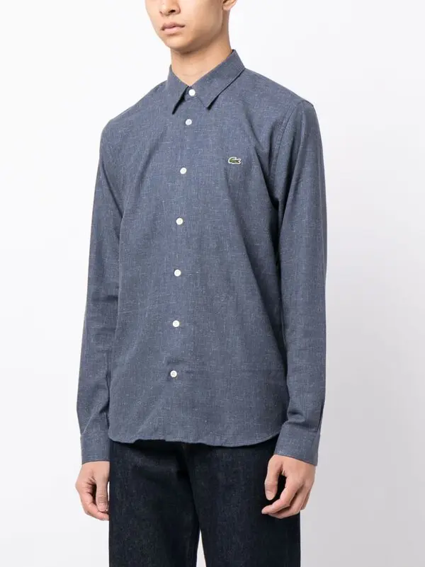 Lacoste Logo-patch Long-sleeve Chambray Shirt