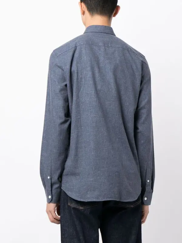 Lacoste Logo-patch Long-sleeve Chambray Shirt