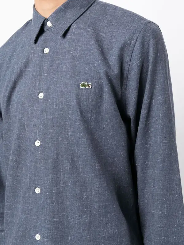 Lacoste Logo-patch Long-sleeve Chambray Shirt