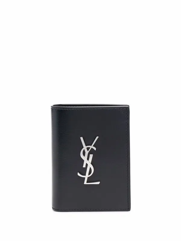 Saint Laurent Logo-lettering Leather Wallet - Black