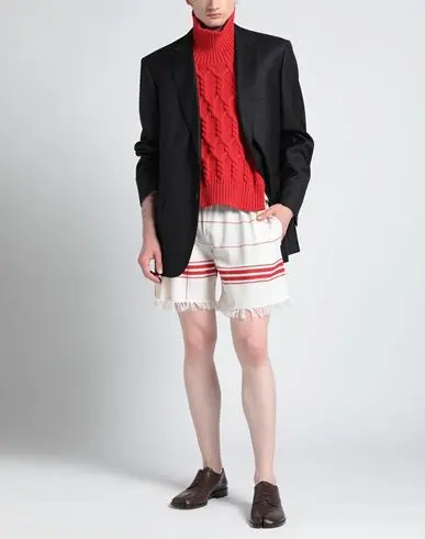 MAISON MARGIELA Striped Casual Shorts - Red