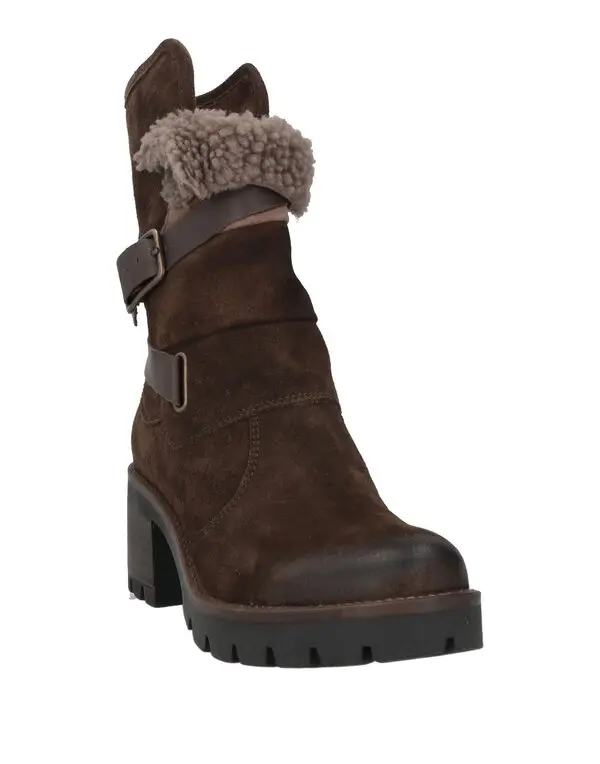 PAOLA FERRI Ankle Boots In Leather And Shearling