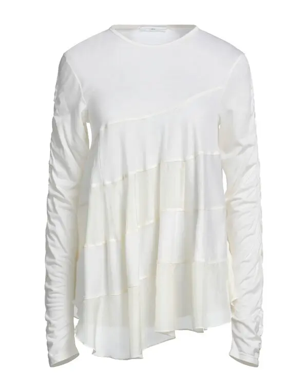 High T-shirt In Wool And Silk - Ivory