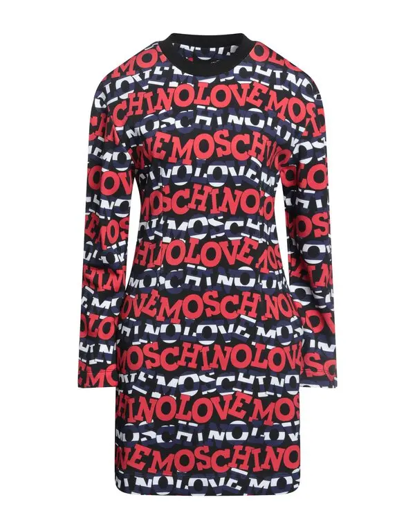 Moschino Long Sleeve Printed Mini Dress