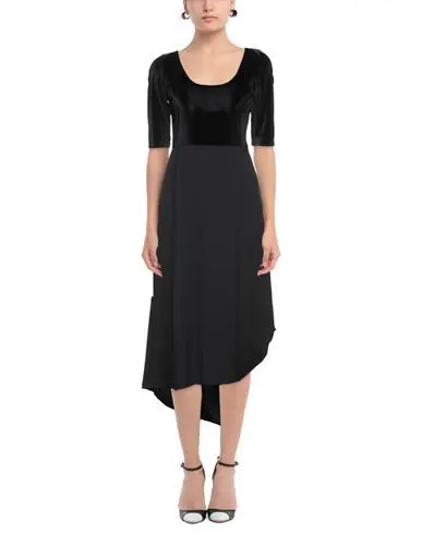 High Crepe & Velvet Midi Dress