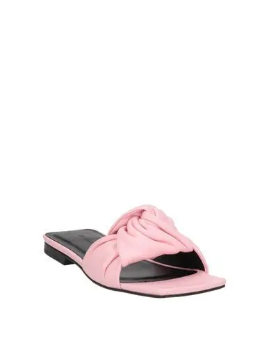 By Far Flat Leather Sandals - Pink