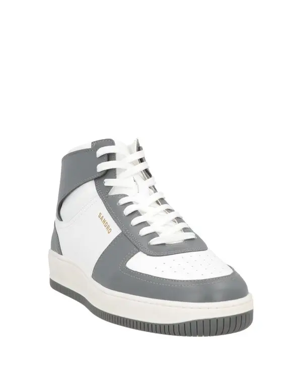 Sandro Leather High-top Sneakers - Grey