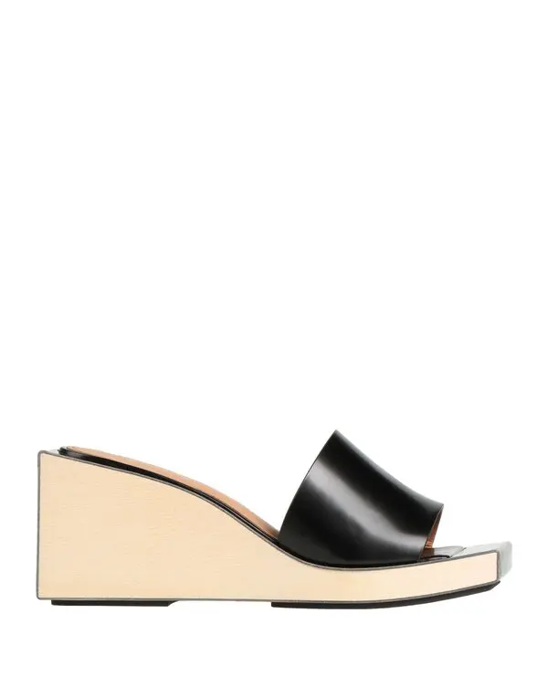 MAISON MARGIELA Leather Wedge Sandals - Black