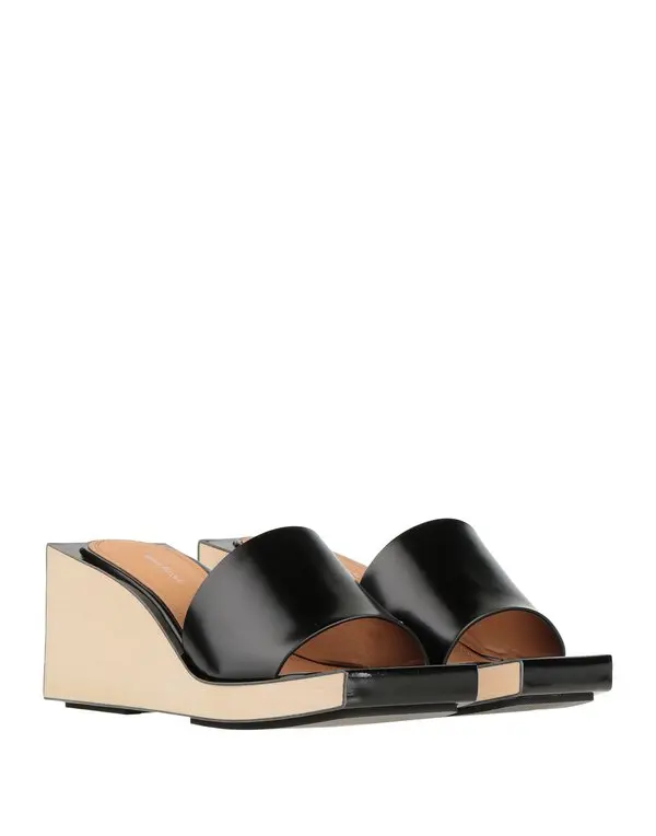 MAISON MARGIELA Leather Wedge Sandals - Black