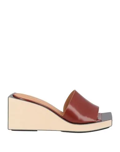 MAISON MARGIELA Soft Leather Wedge Sandals - Brown