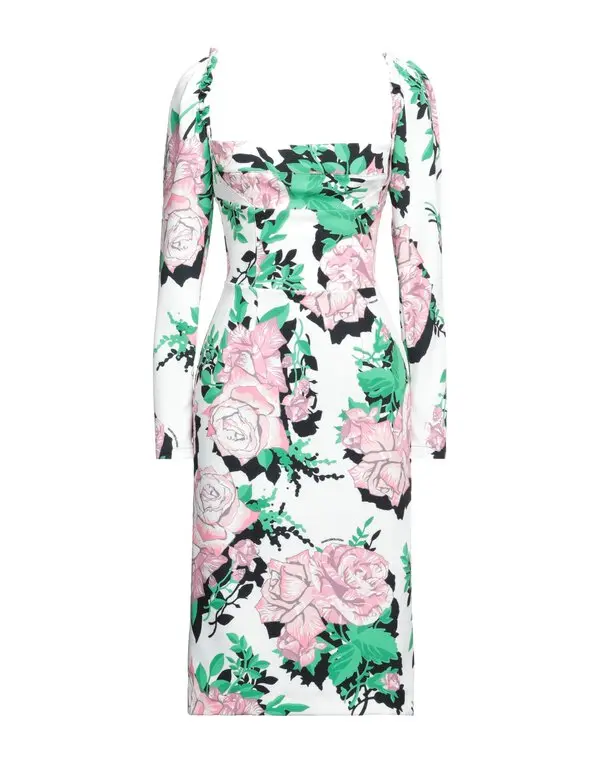 MARCO BOLOGNA Floral-print Midi Bodycon Dress - White