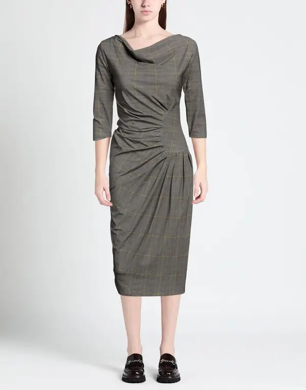 Chiara Boni La Petite Robe Glen Plaid Midi Dress In Grey - 86% Off |  Editorialist
