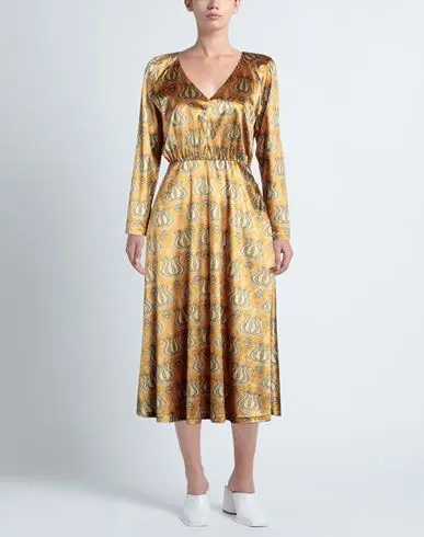 NIU Multicolor Pattern Midi Dress - Yellow