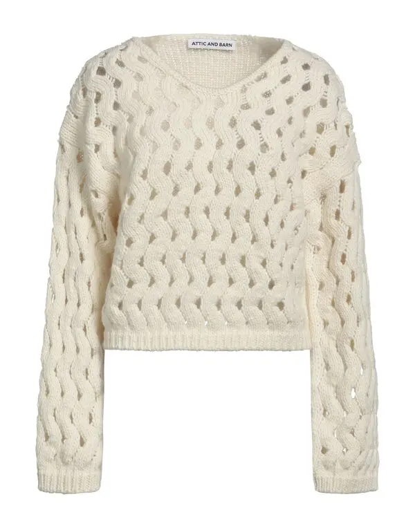 ATTIC AND BARN Wool, Acrylic, Alpaca Wool V-neck Long Sleeve Sweater