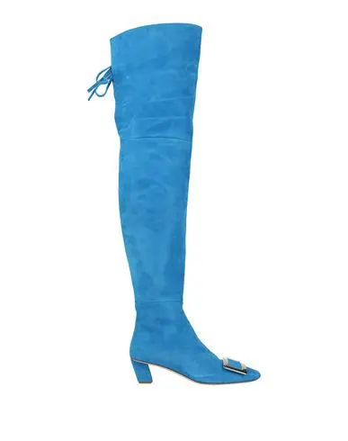 ROGER VIVIER Over-the-knee Leather Boots - Blue