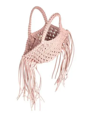 Yuzefi Leather Handbag With Fringes - Pink
