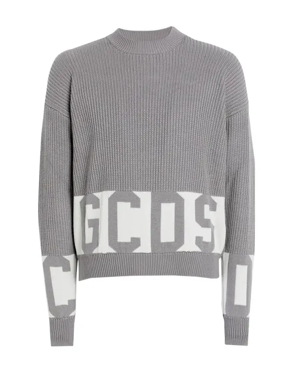 Gcds Crewneck Sweater In Grey 56% Off Editorialist