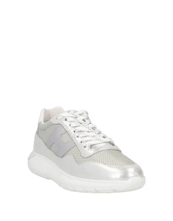 Hogan Soft Leather Sneakers - Silver