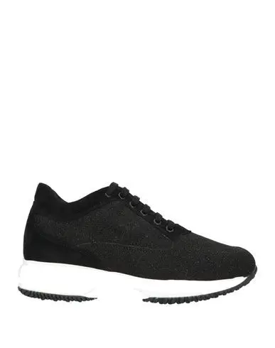 Hogan Soft Leather Glitter Sneakers - Black