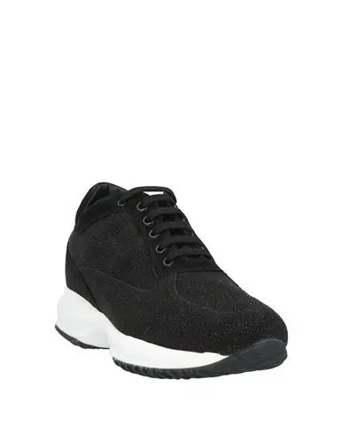 Hogan Soft Leather Glitter Sneakers - Black