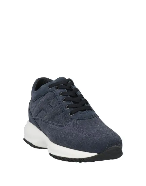 Hogan Soft Leather Glitter Sneakers - Blue
