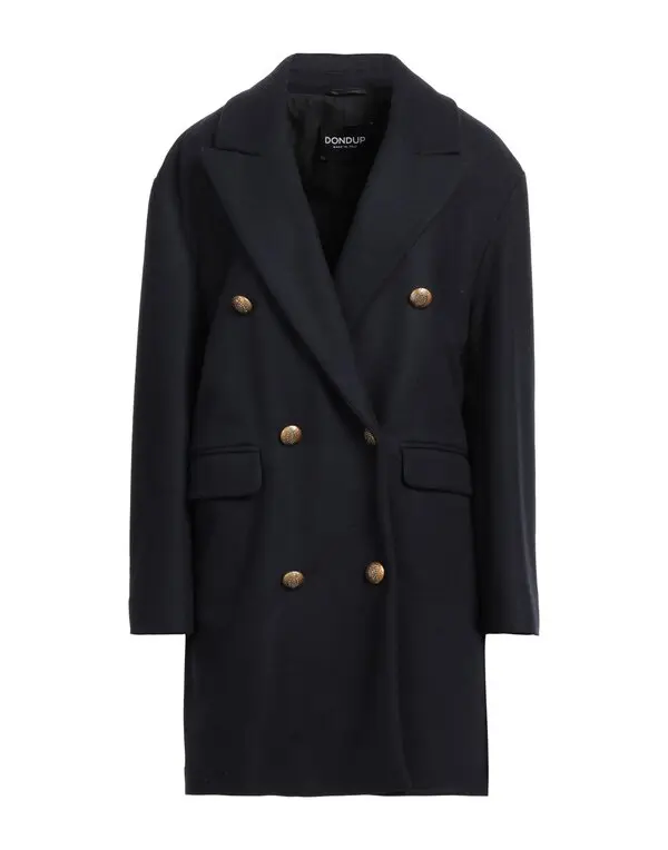 DONDUP Coat In Virgin Wool And Polyamide - Blue