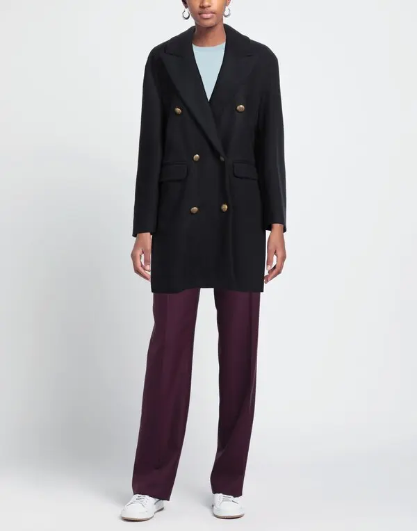 DONDUP Coat In Virgin Wool And Polyamide - Blue