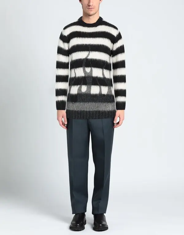 VISION OF SUPER Striped Printed Knit Sweater
