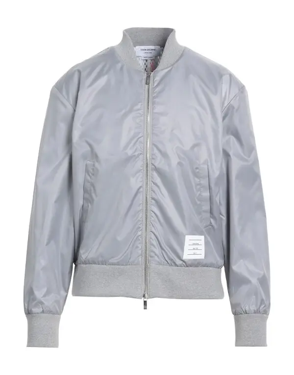 Thom Browne Jacket In Polyester And Cotton - Grey