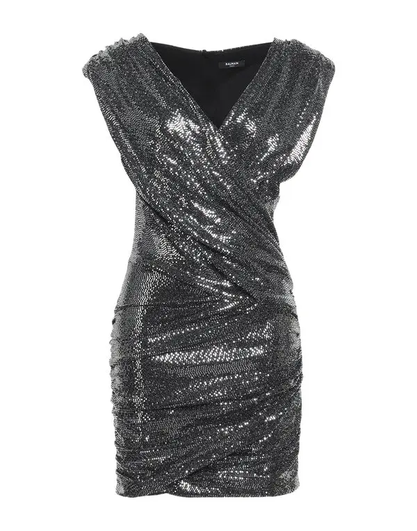 Balmain Mini Dress In Polyamide, Metallic Fiber And Elastane